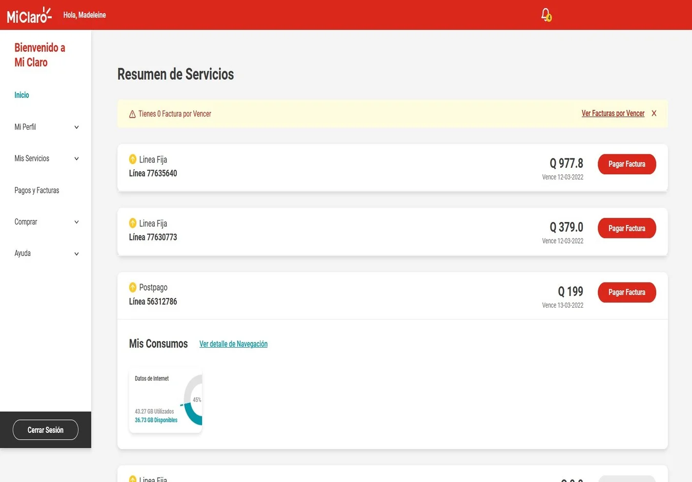 Gestioná tus servicios y facturas | Mi Claro Guatemala